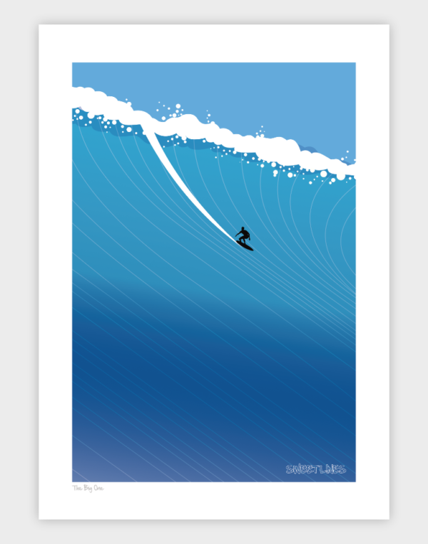 'The Big One' - Surfing Art Print by Sweetlines