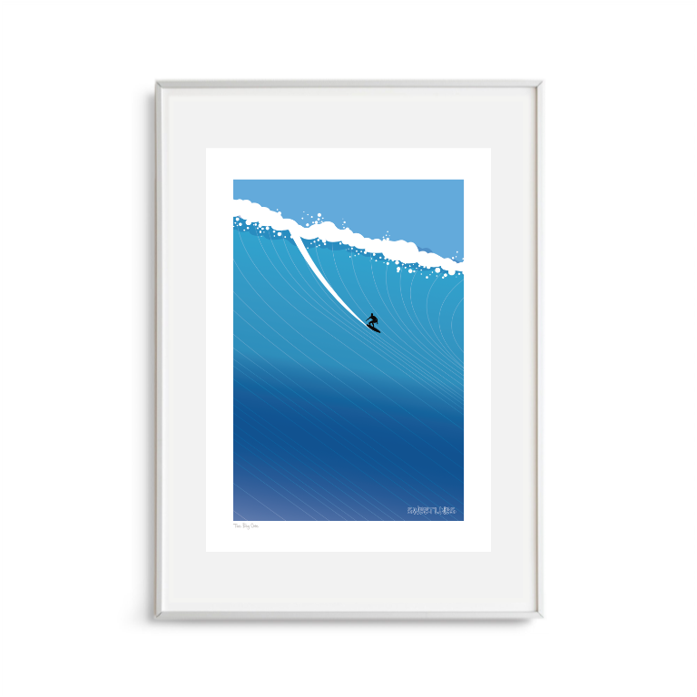'The Big One' - Surfing Art Print by Sweetlines